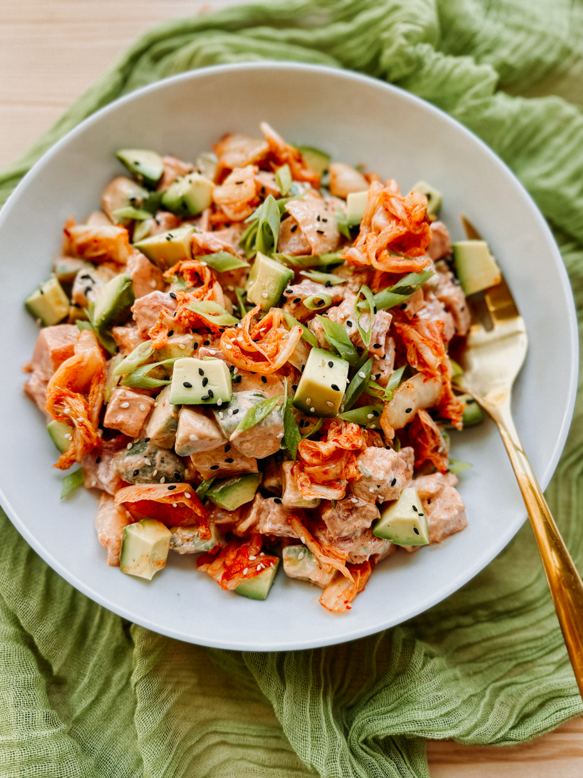 Spicy Kimchi Ahi Poke - Whip & Wander
