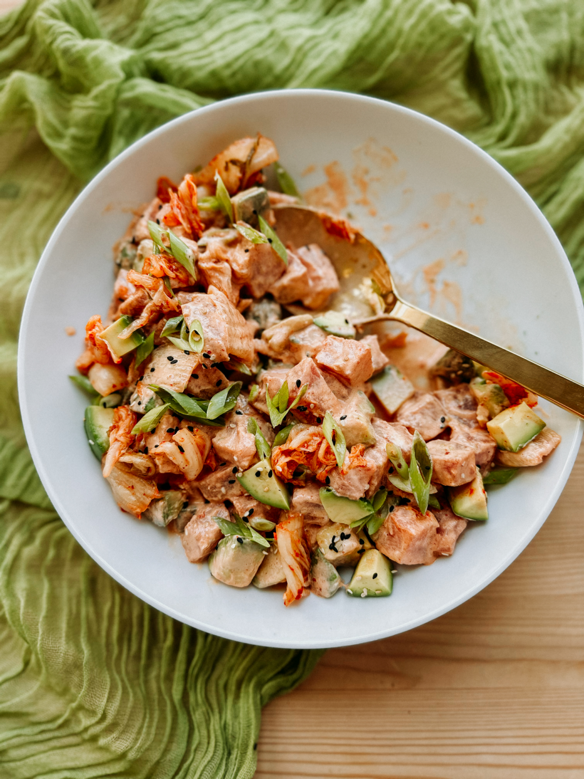 Spicy Kimchi Ahi Poke - Whip & Wander