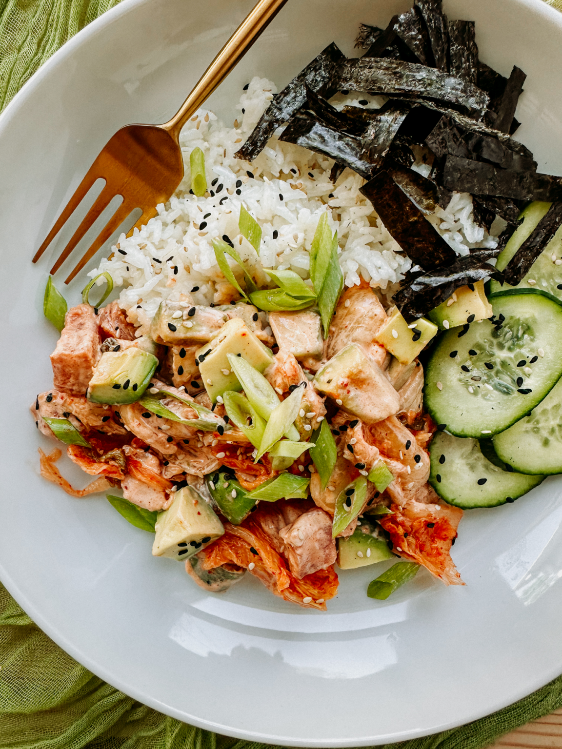 Spicy Kimchi Ahi Poke - Whip & Wander