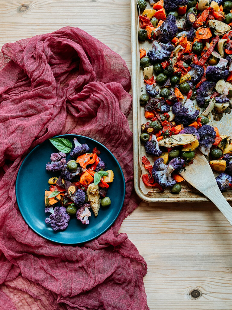 Mediterranean Roasted Rainbow Vegetables - Whip & Wander