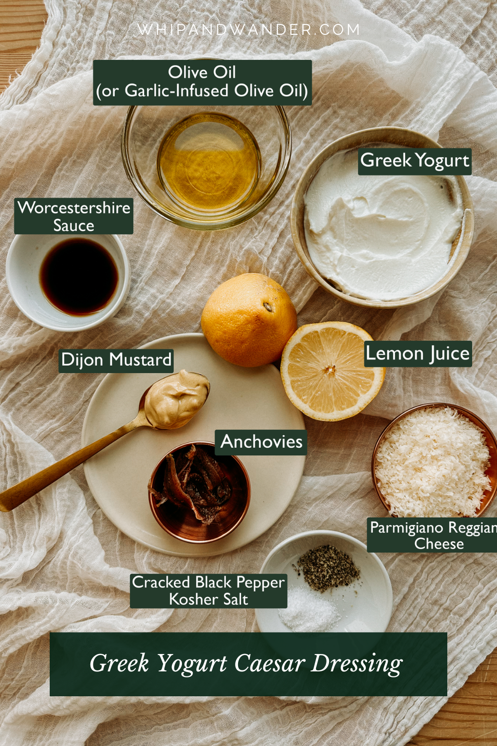 Greek Yogurt Caesar Dressing - Whip & Wander