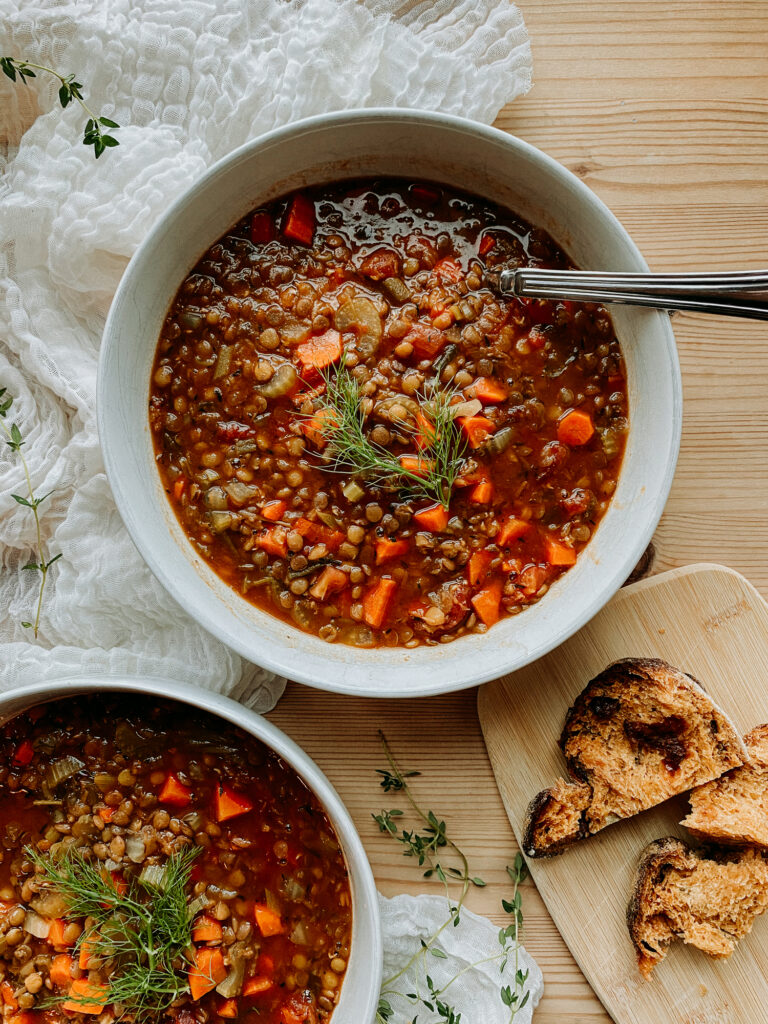 French Lentil Soup - Whip & Wander
