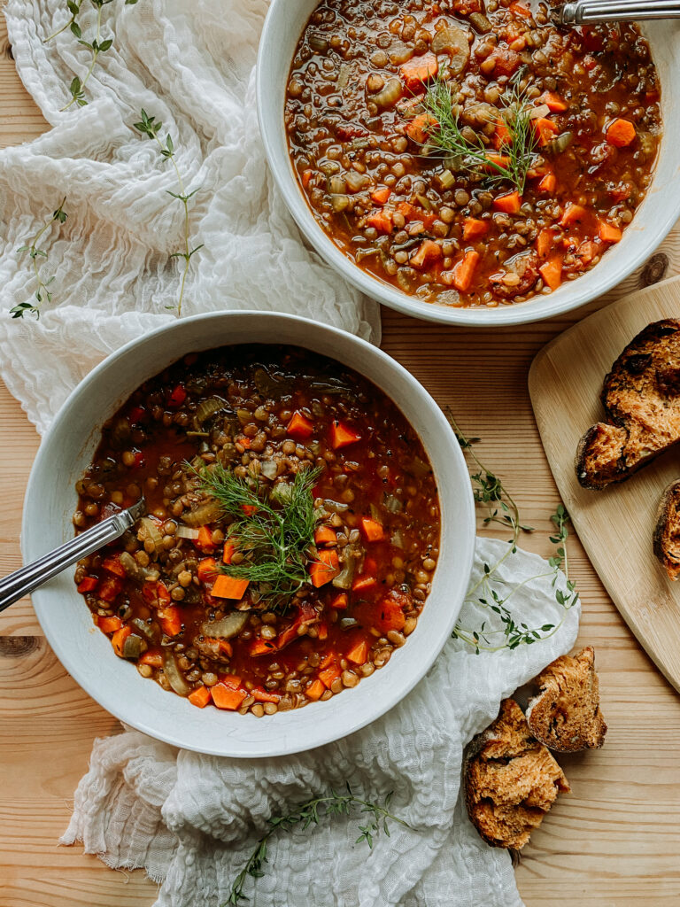 French Lentil Soup - Whip & Wander