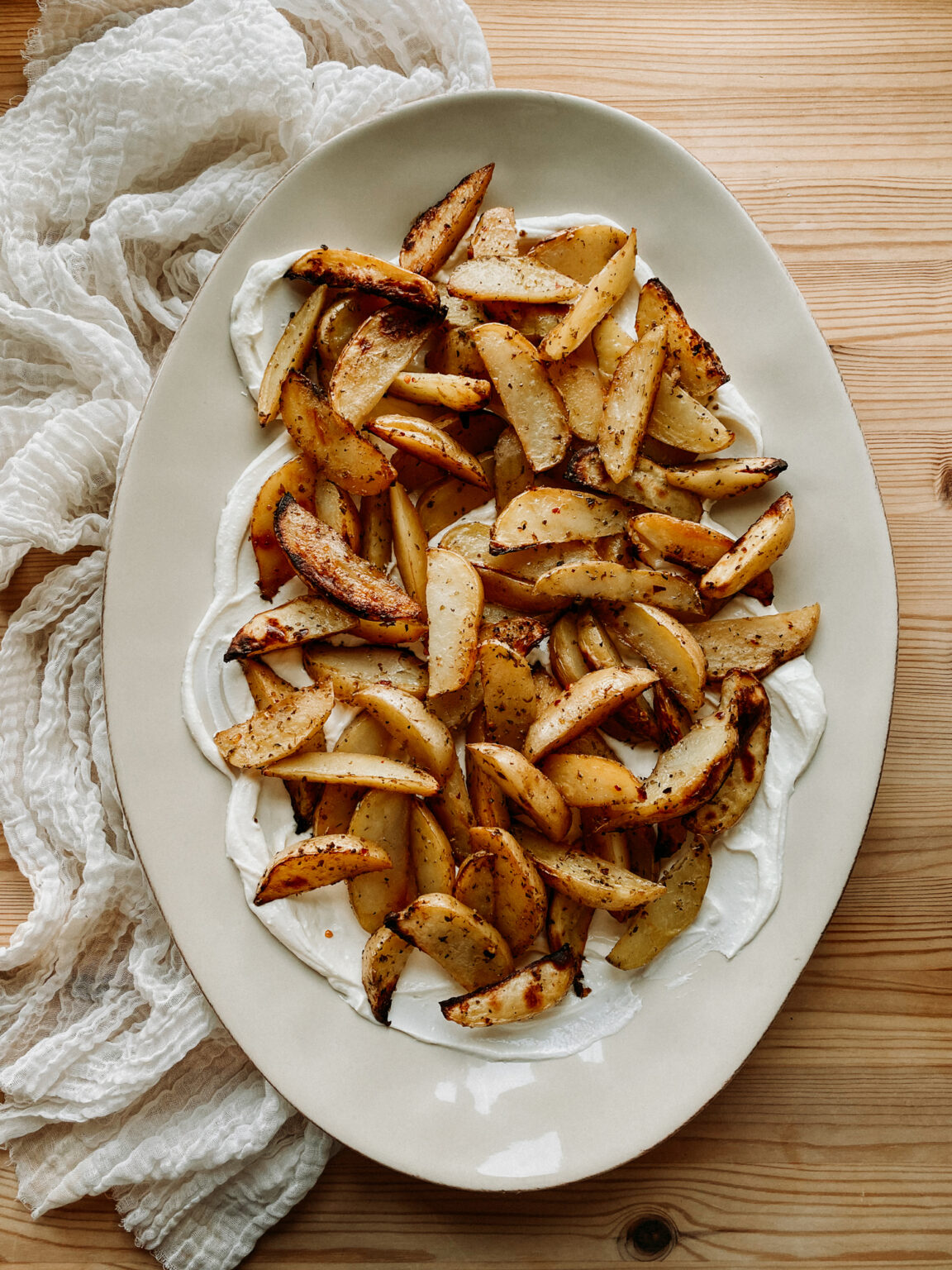 Roasted Greek Potatoes with Whipped Feta - Whip & Wander