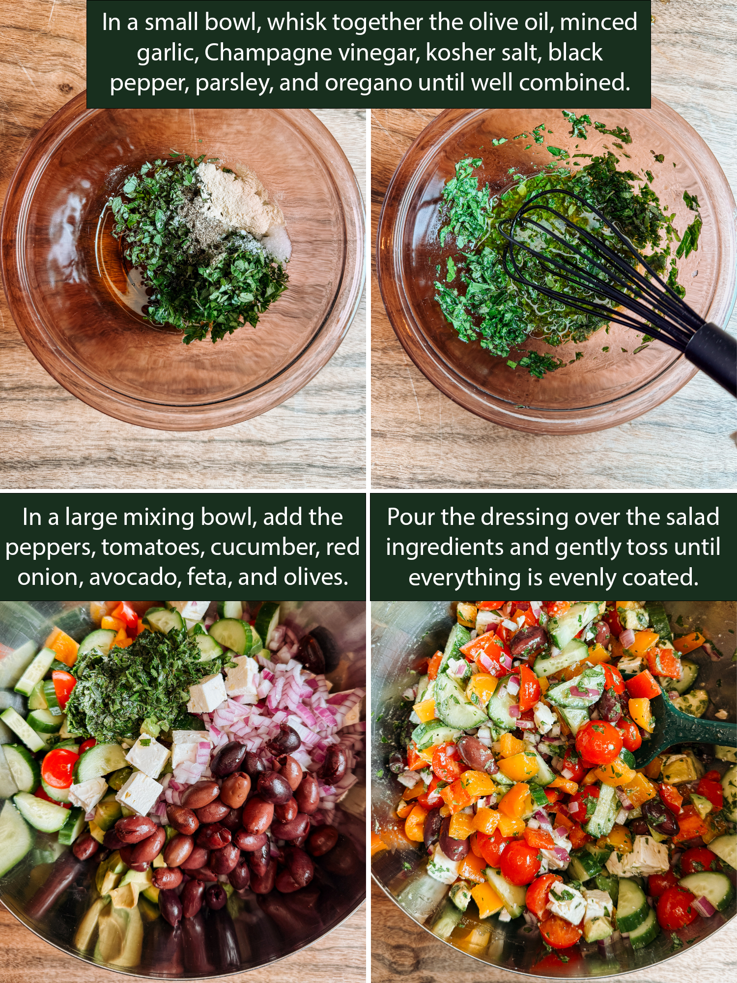 Crunchy Greek Salad - Whip & Wander