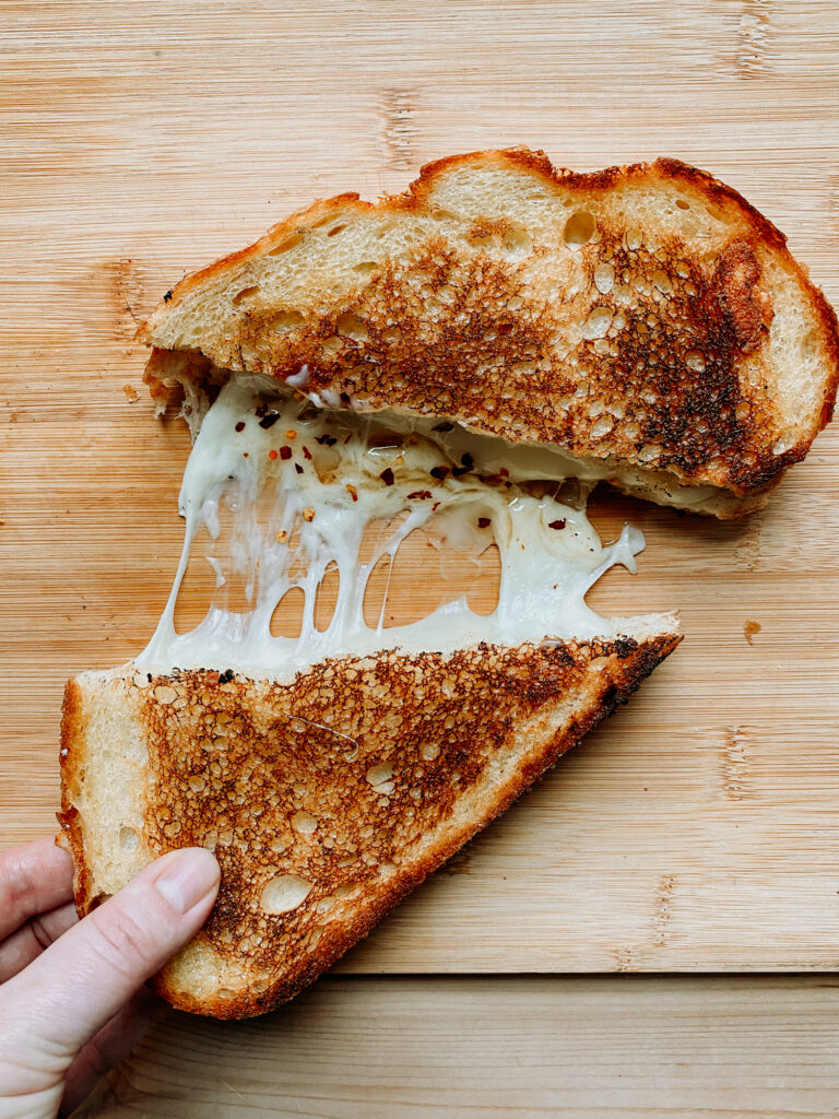 Taleggio Grilled Cheese Sandwich with Red Pepper Flakes and Honey ...
