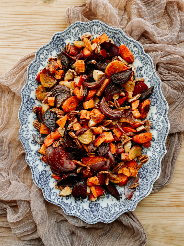 Roasted Root Vegetables with Cider Vinaigrette - Whip & Wander