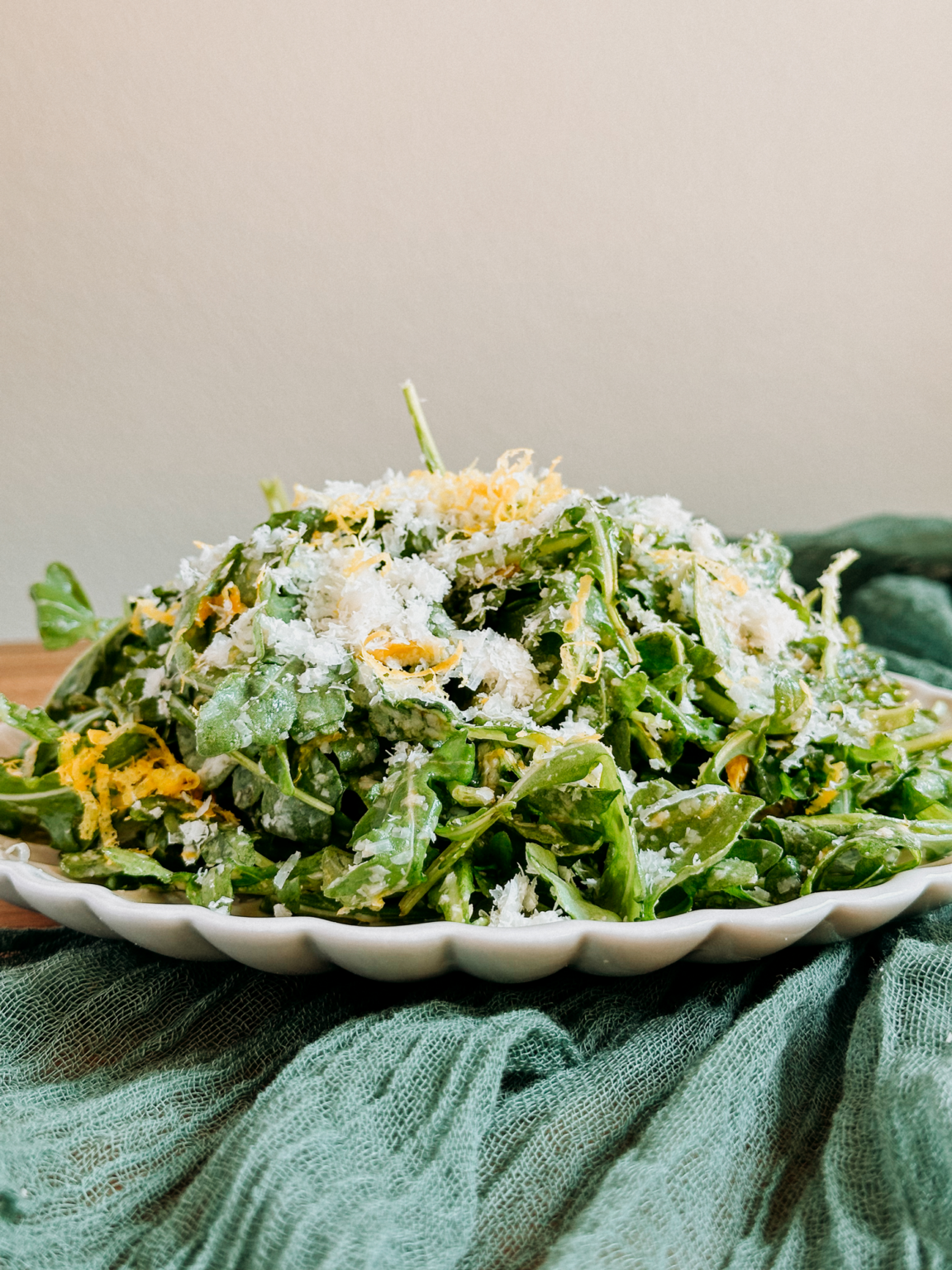 Arugula Salad with Calabrian Chili Oil, Lemon, and Parmesan - Whip & Wander