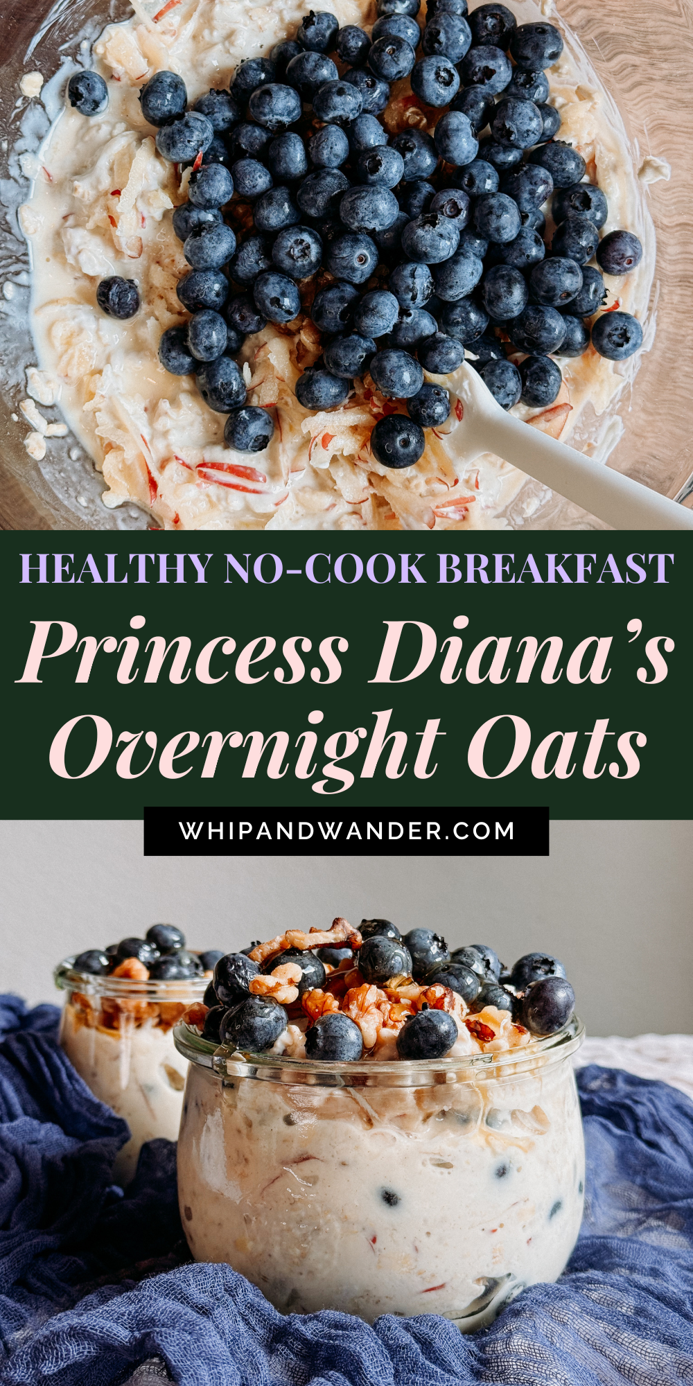 Princess Diana's Overnight Oats (Bircher Muesli) - Whip & Wander
